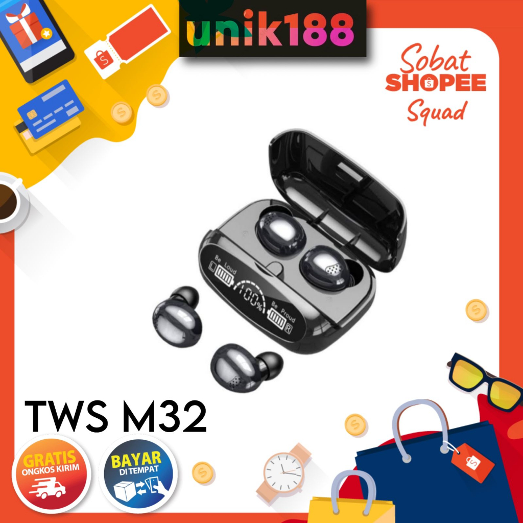 Jual TWS M32 Earphone Bluetooth V5.1 Headphone Gaming Bisa Untuk ...