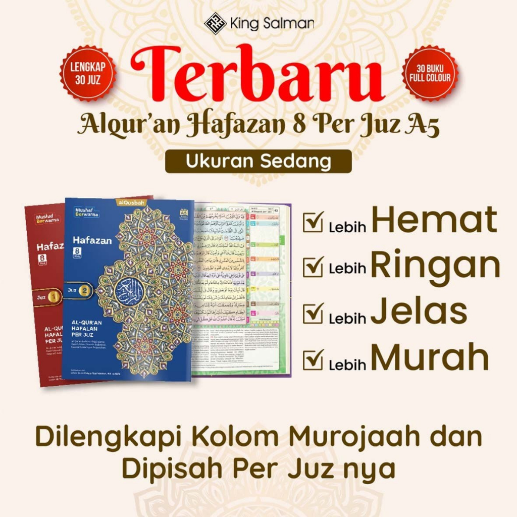 Jual Al-Qur’an Per Juz Hafazan Tadarus - King Salman | Shopee Indonesia