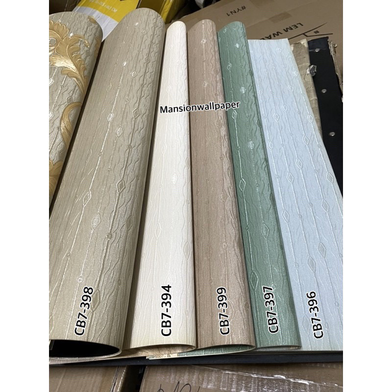 Jual Wallpaper Dinding Polos Motif Simple Elegan Coklat Putih Hijau ...