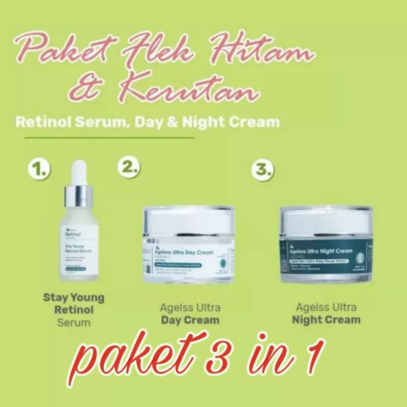 Jual paket 3 in 1 amura retinol menghilangkan flek hitam | Shopee Indonesia
