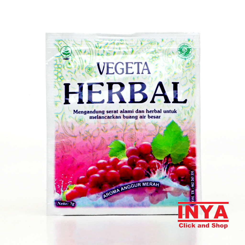 Jual Vegeta Herbal Aroma Anggur Merah 5gr Sachet - Natural Fiber Drink ...