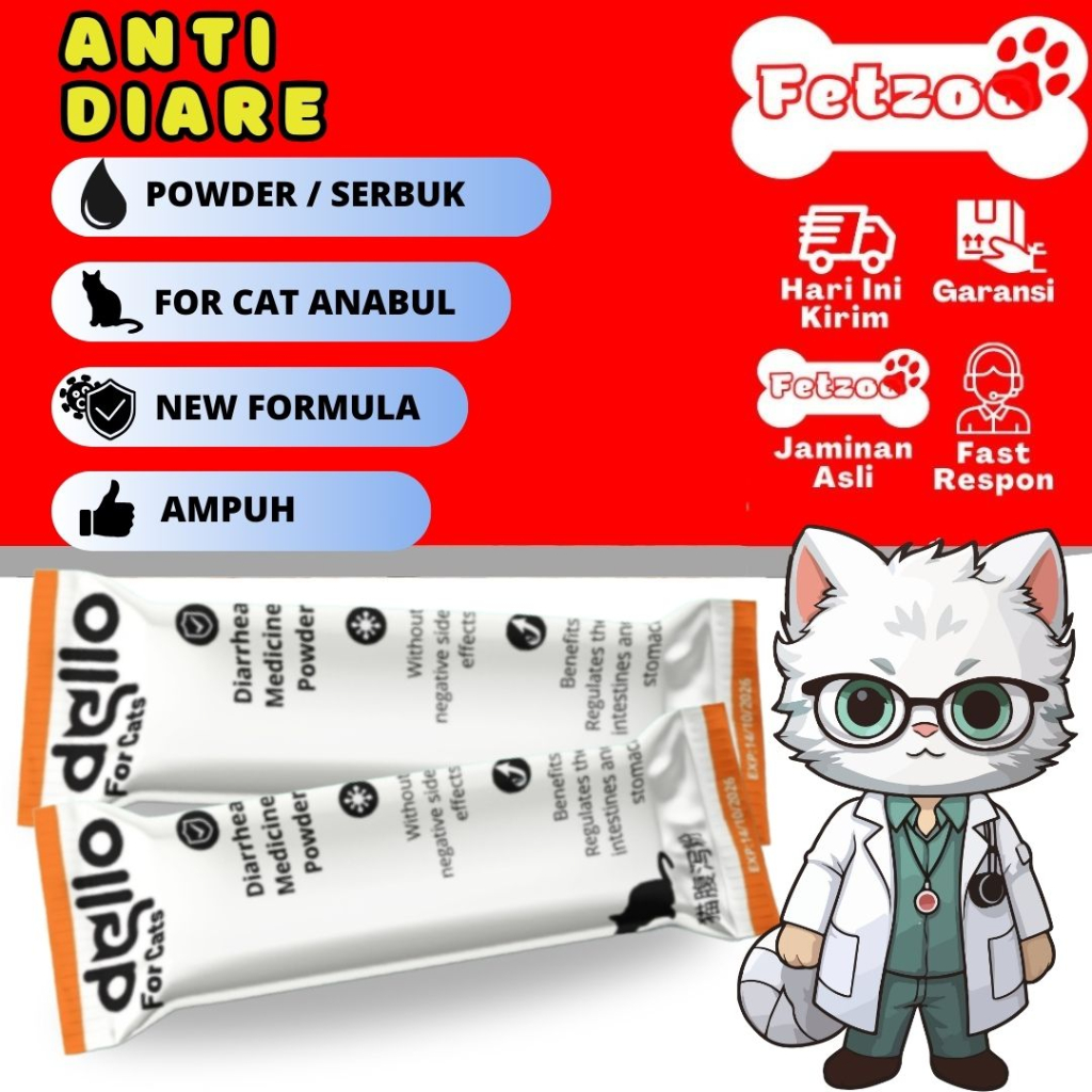 Jual Serbuk Diare Obat Diare Mencret Kucing Hewan Peliharaan FETZOO ...