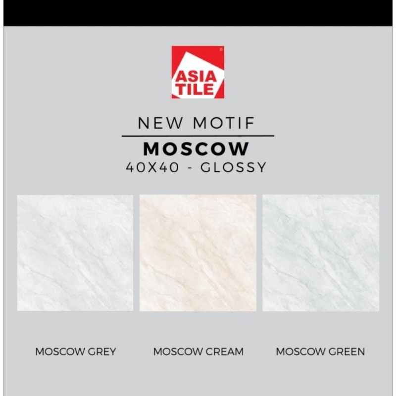Jual Keramik asia tile moscow glossy ukuran 40x40 Cream Green Grey ...