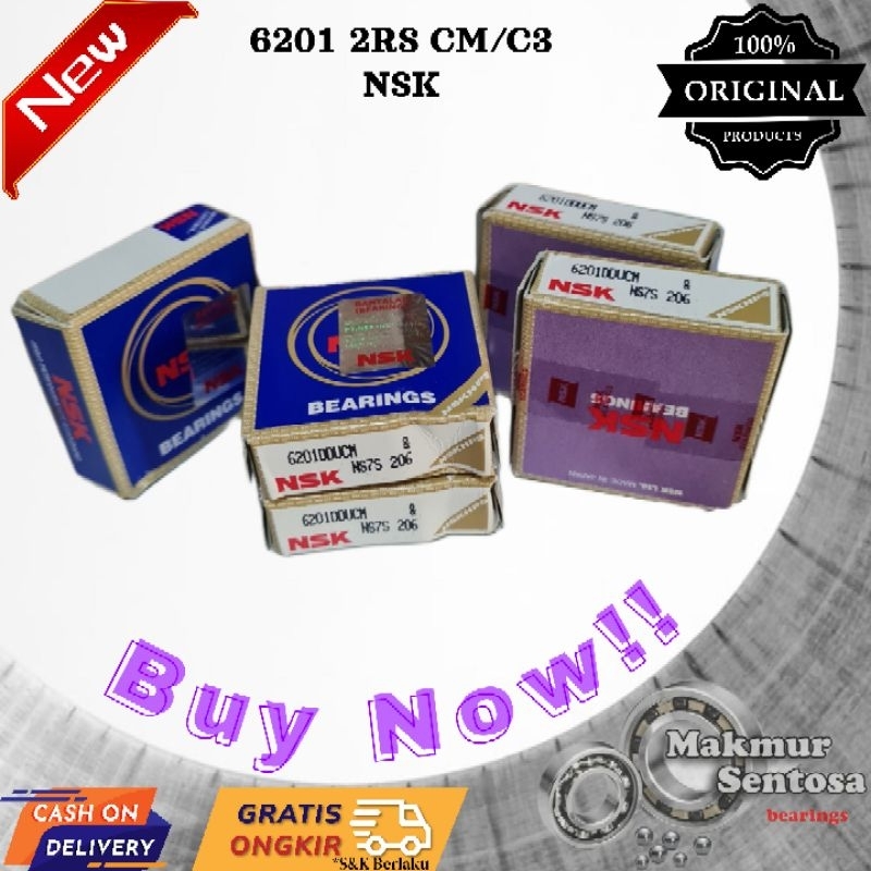 Jual Bearing 6201 DD / 6201 2RS CM/C3 NSK Original Japan | Shopee Indonesia