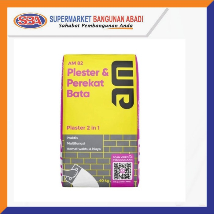Jual AM 82 SEMEN PLESTER & PEREKAT BATA | PEREKAT PLESTER 2IN1 40KG ...