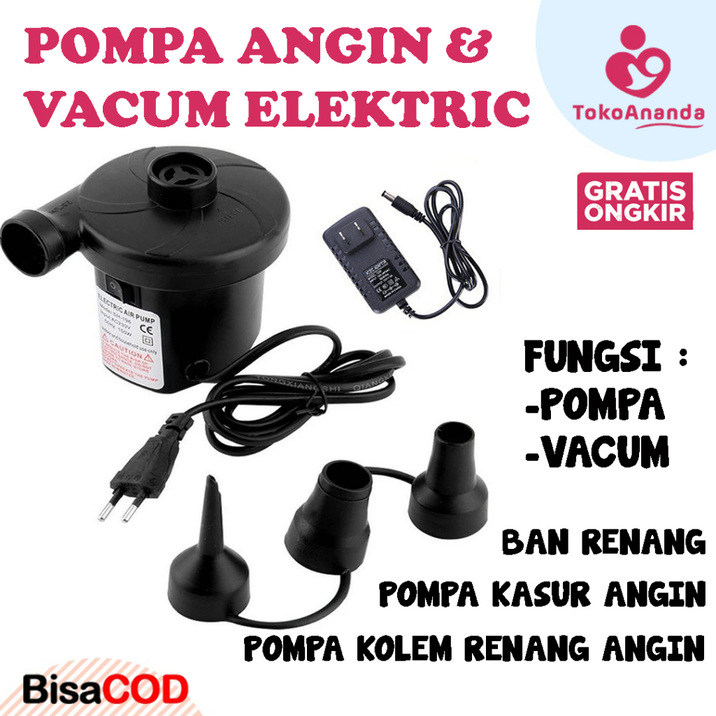 Jual Pompa Angin Listrik Electric Air Pump Untuk Kolam Renang Kasur Vakum Hisap 50W 240V ...