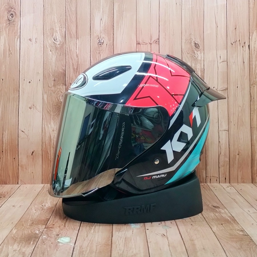 Jual HELM KYT DJ MARU PAKET GANTENG 17 I VISOR IRIDIUM SPOILER 2D KYT HALF | Shopee Indonesia