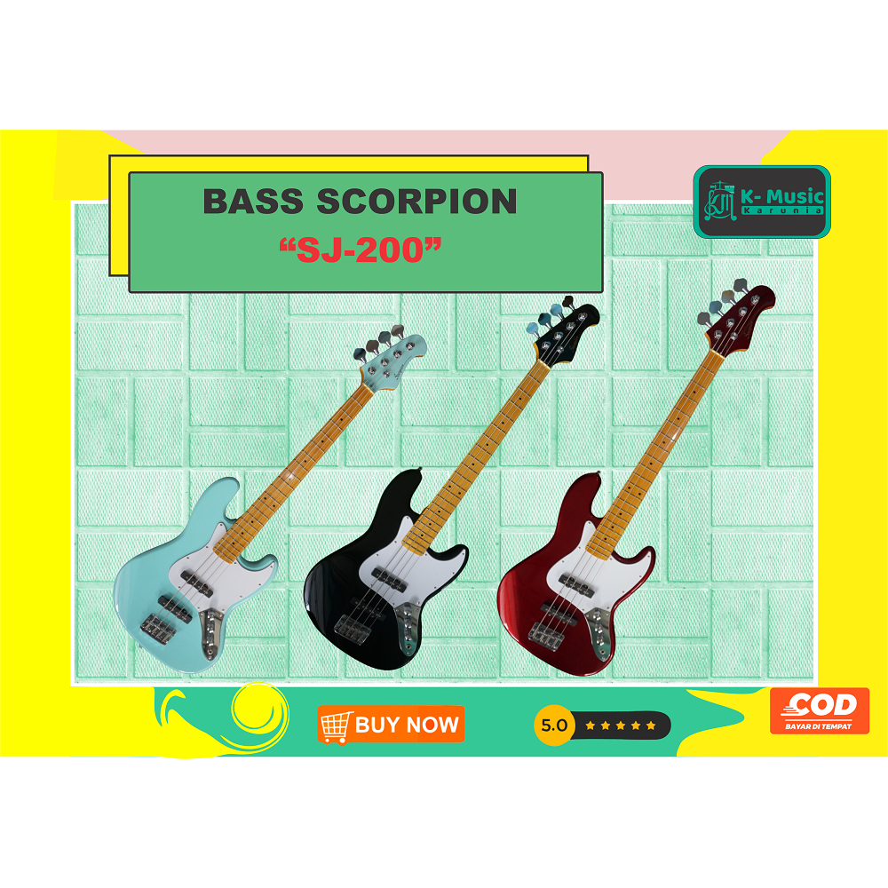 Jual Bass Elektrik Scorpion SJ-200 SJ200 SJ 200 model Jazz bass laris ...