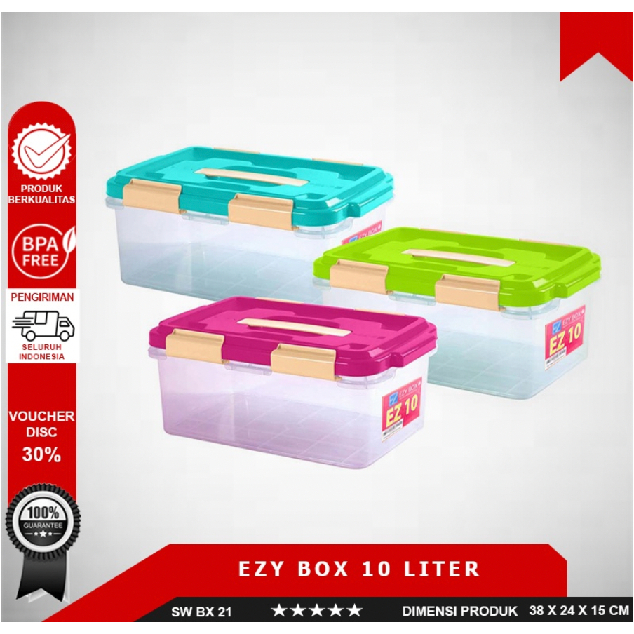 Jual BOX CONTAINER EZY CB 10 LITER KOTAK/TEMPAT PENYIMPANAN WADAH ...