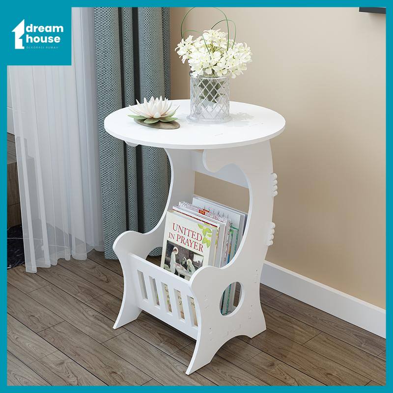 Jual Meja Pot Vas Bunga Aesthetic Meja Sudut Meja Bulat Kecil Kamar ...