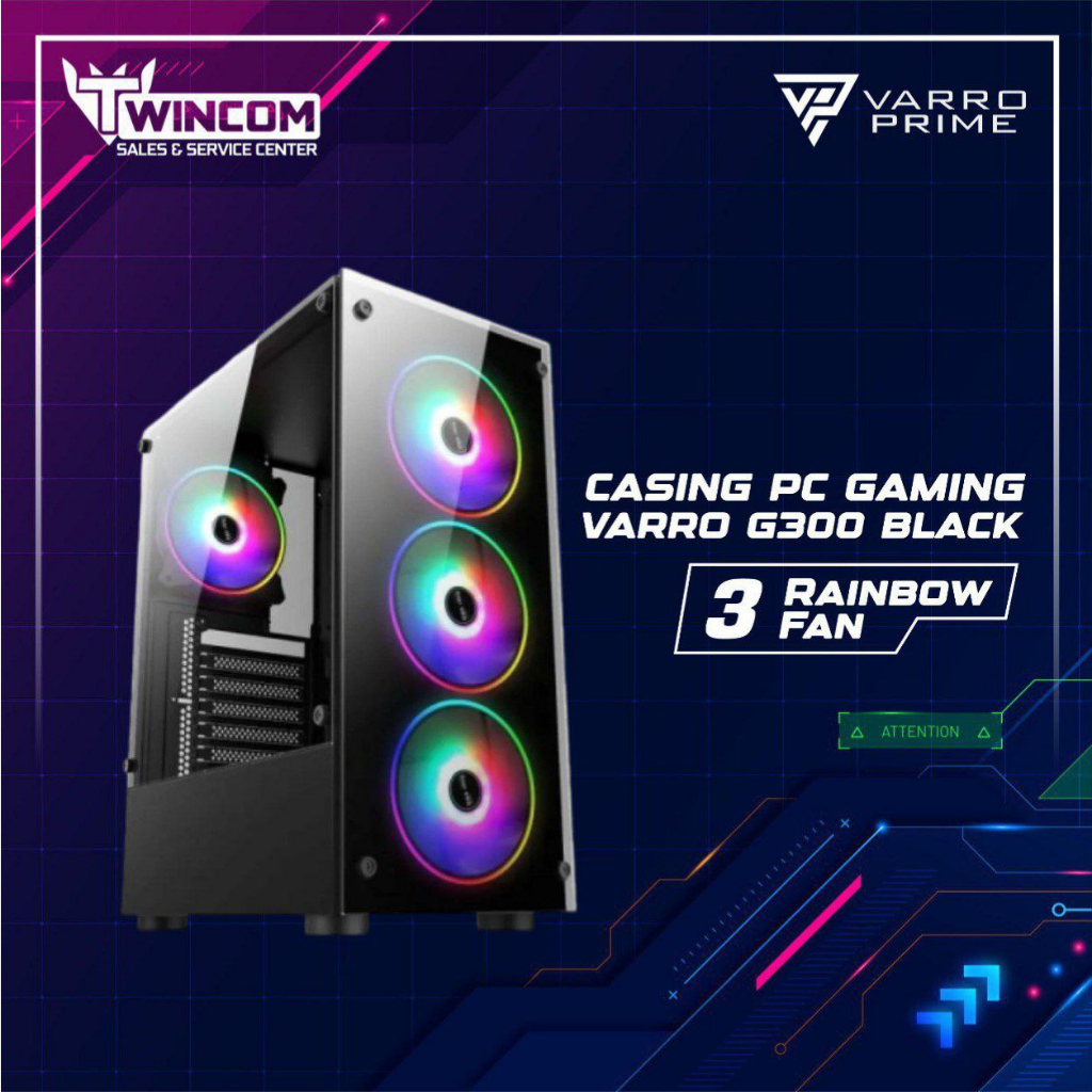 Jual CASING PC GAMING VARRO G300 BLACK AND WHITE TERMURAH ORIGINAL ...