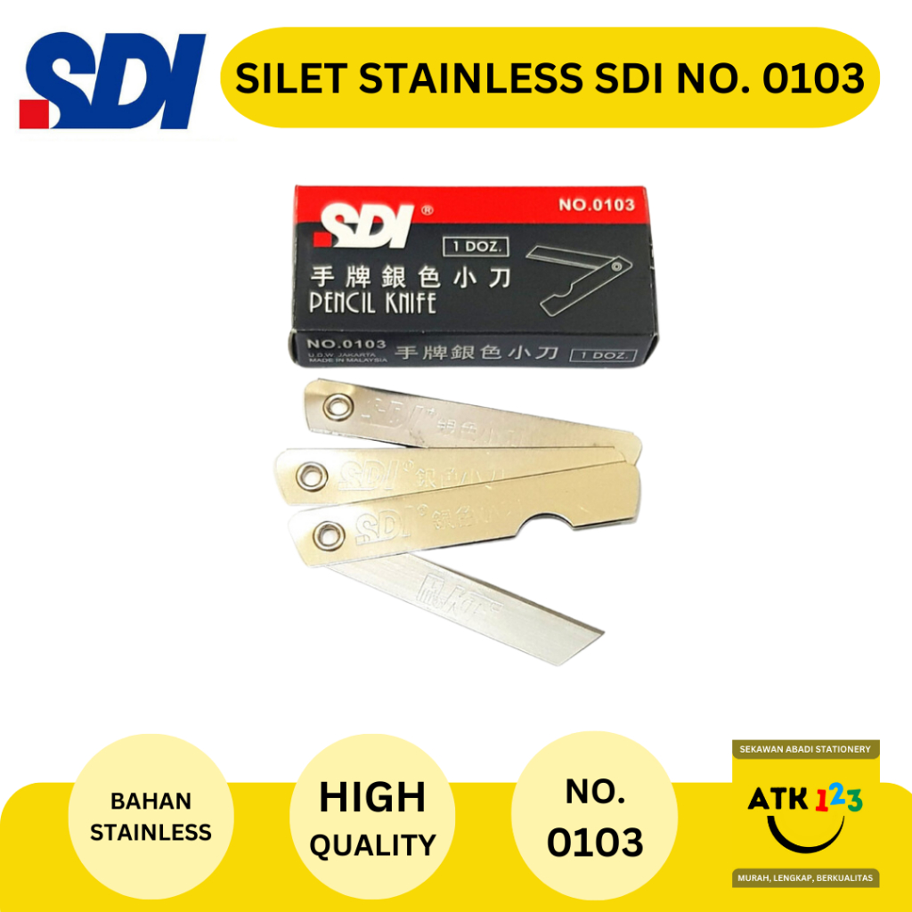Jual SDI Cutter / Pemotong Kertas / Pisau Cutter / Silet Lipat Merk SDI No 0103 | Shopee Indonesia