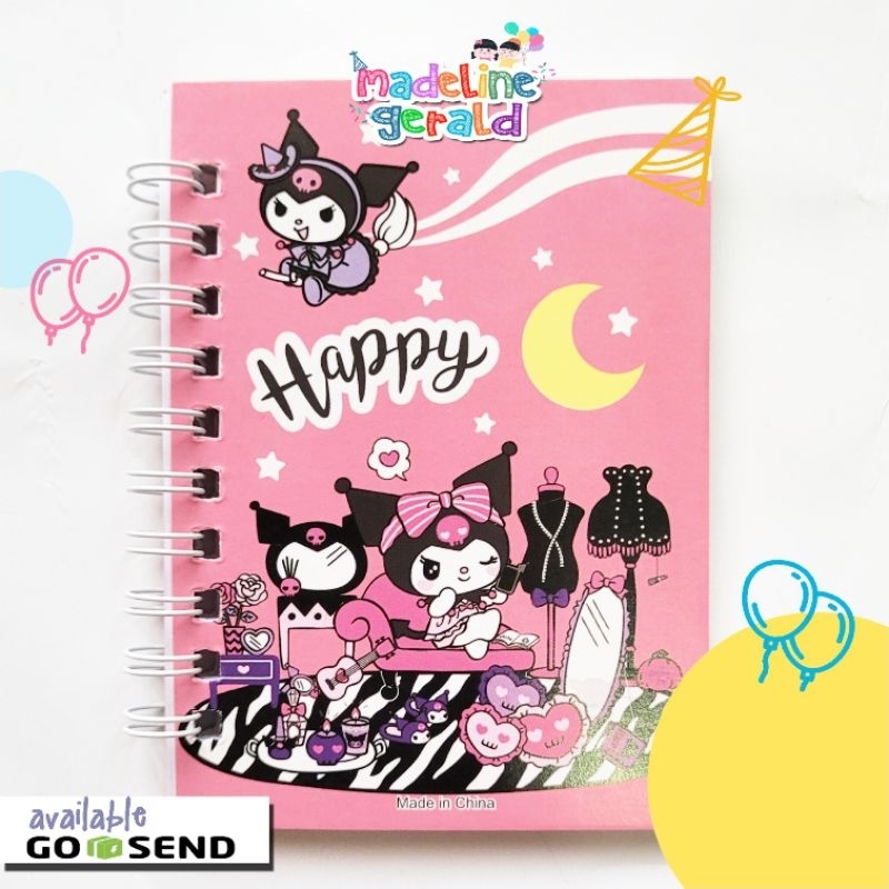 Jual NOTEBOOK SPIRAL MINI SANRIO / BUKU KUROMI | Shopee Indonesia