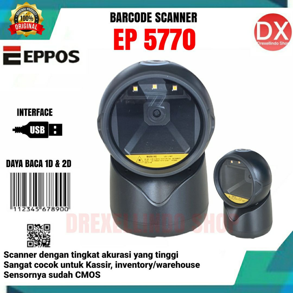 Jual Barcode Scanner Omni EPPOS 1D/2D EP5770 (CMOS) | Shopee Indonesia