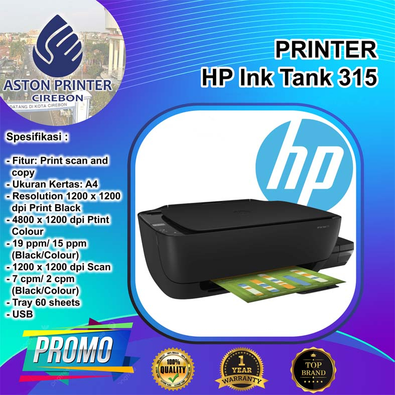 Jual Printer HP 315 Ink Tank All in One Inktank infus Print Scan Copy ...