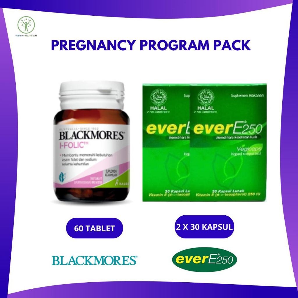 Jual PAKET PROMIL BLACKMORES I FOLIC 60 TABLET DAN EVER E 30 TABLET 2 ...