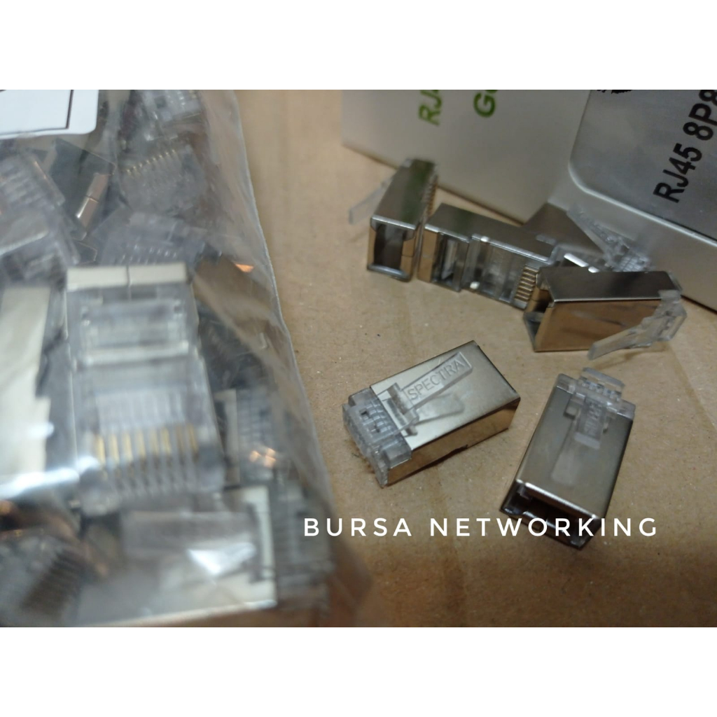 Jual KONEKTOR BESI RJ45 STP CAT5E ISI 100 PC | Shopee Indonesia