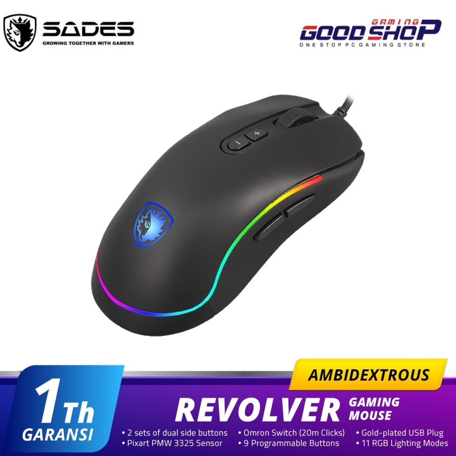 Jual SADES REVOLVER GAMING MOUSE | Shopee Indonesia