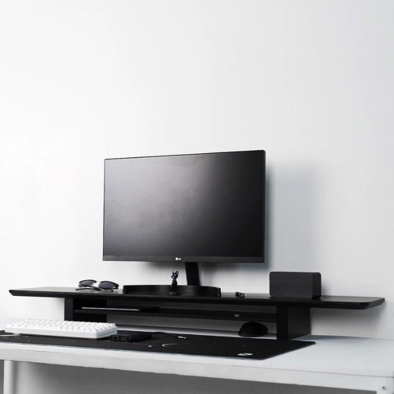 Jual Stand Monitor aesthetic, Meja Monitor RAK PANJANG TENGAH, Desk ...