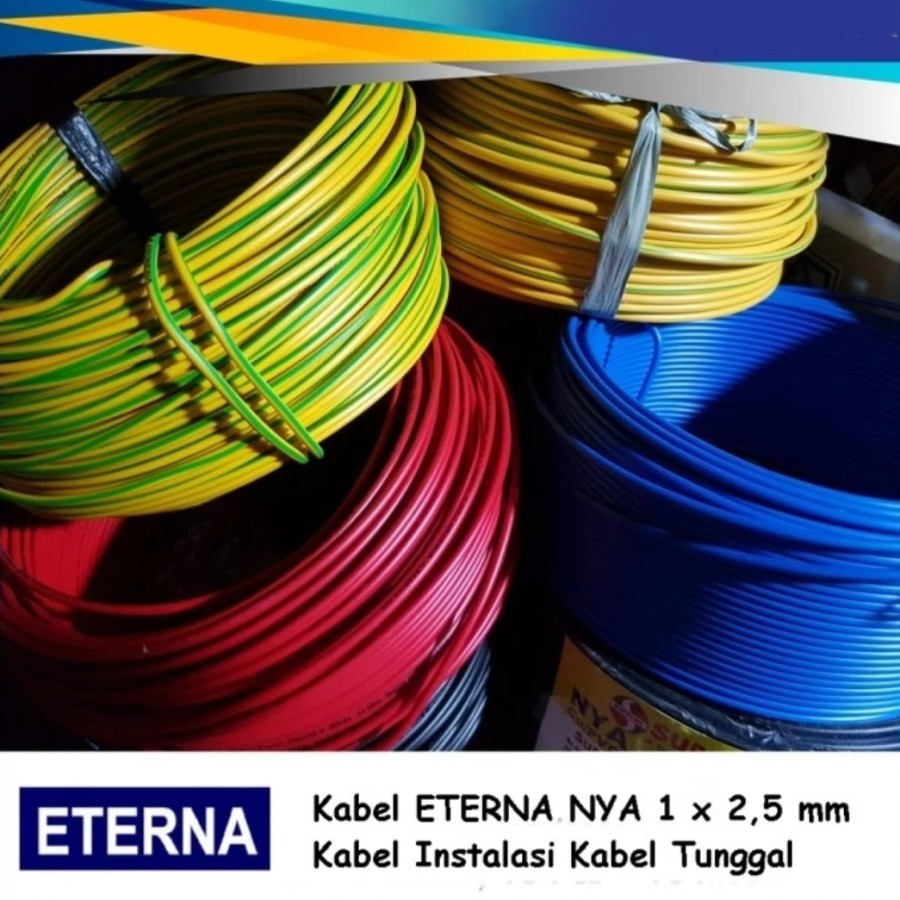 Jual Kabel Listrik Tunggal Kawat Isi 1 ETERNA NYA 1X2,5 100 Meter 1 Roll | Shopee Indonesia