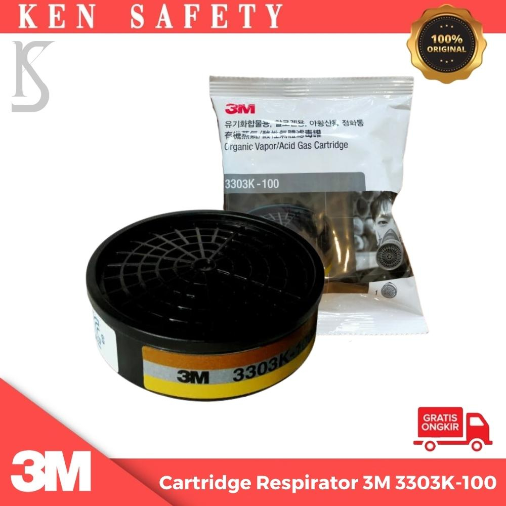 Jual 3M 3303K-100 Single Cartridge Organic Vapor Filter Acid Gas Masker ...