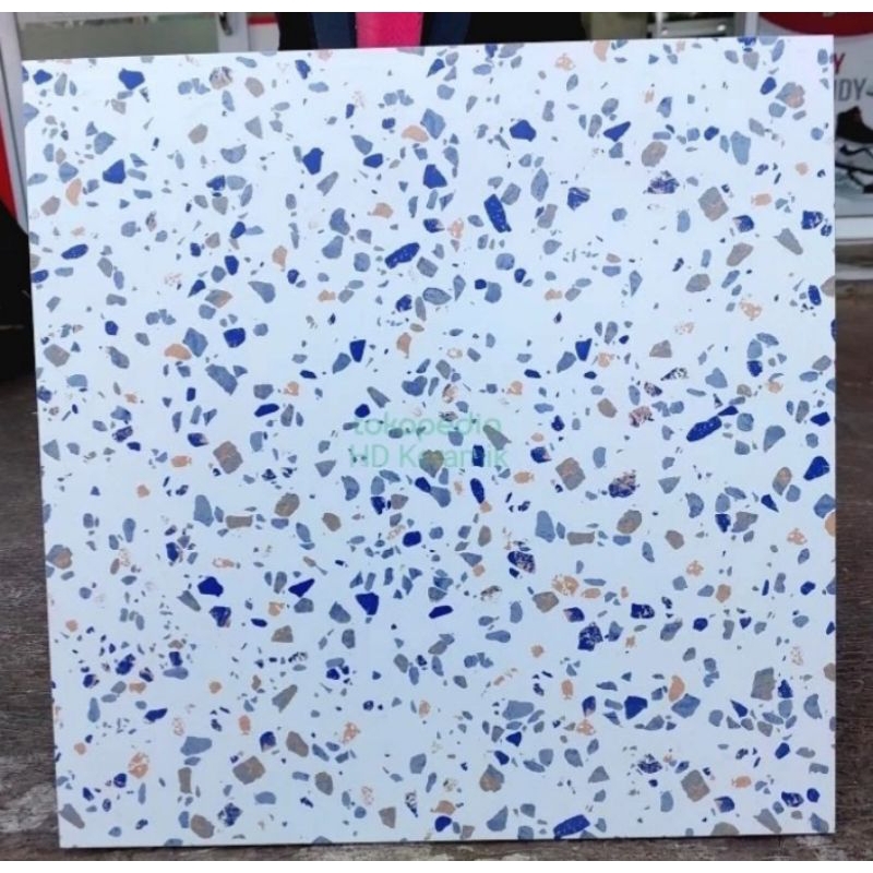 Jual KERAMIK TERRAZO CUTTING RECTIFIED HABITAT TRAZZO BLUE 50X50 KW1 ...