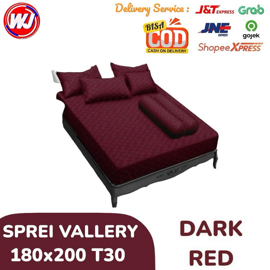 Jual VALLERY-SPREI 180X200 KING DARK RED | Shopee Indonesia
