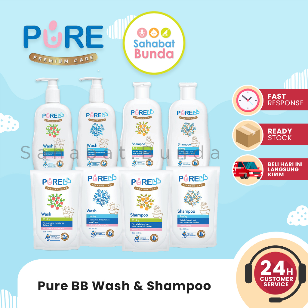 Jual PURE BABY Sabun Bayi Wash 2 in 1 Bath 2 Fruity & Freshy / Shampoo ...