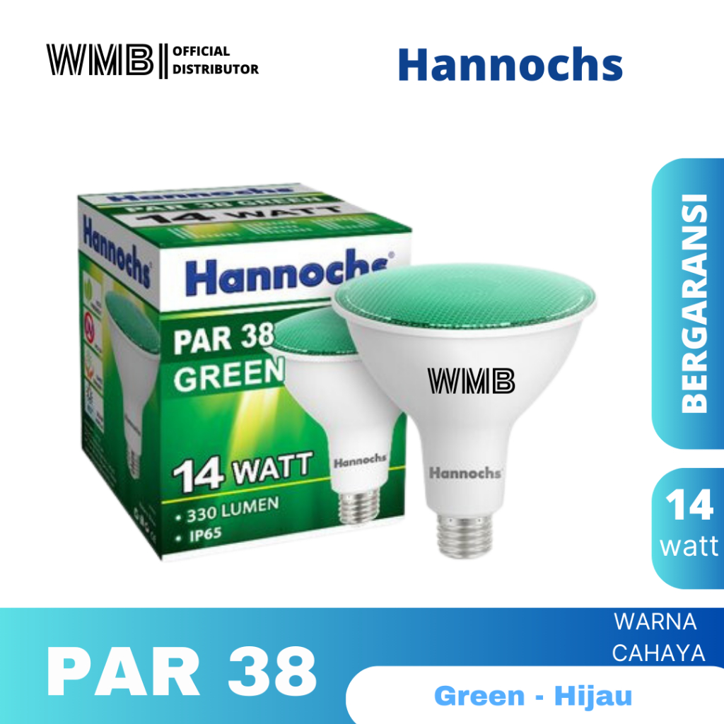 Jual Lampu Hannochs PAR 38 LED (Green-Hijau) | Shopee Indonesia