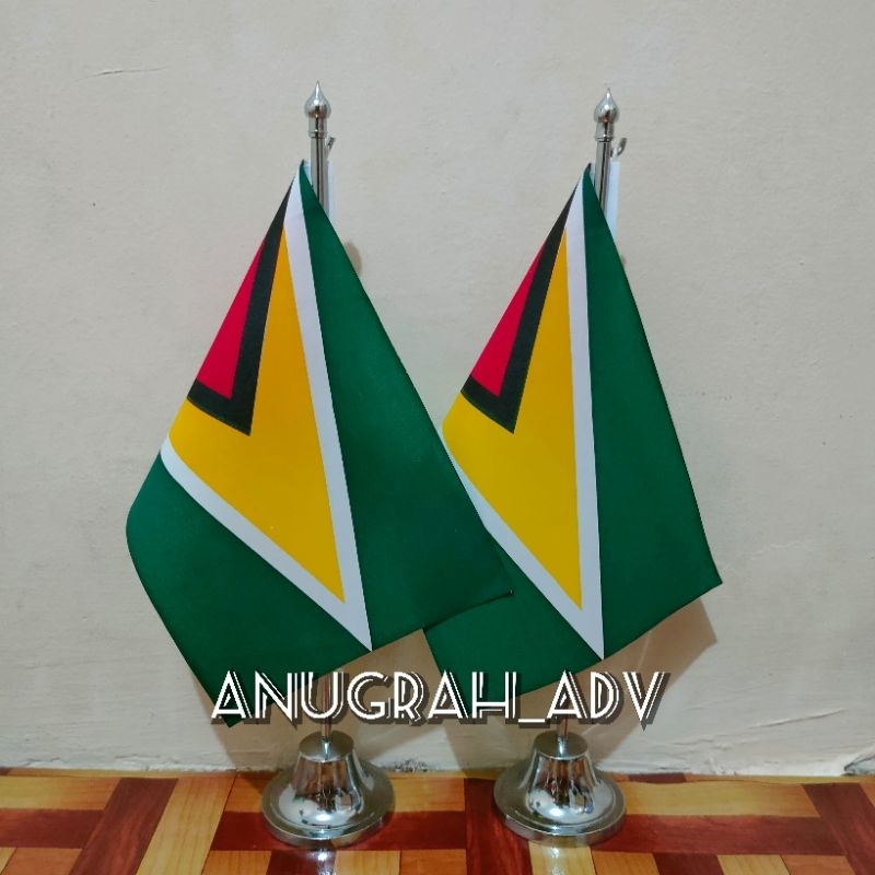 Jual tiang kayu bendera meja GUYANA | Shopee Indonesia