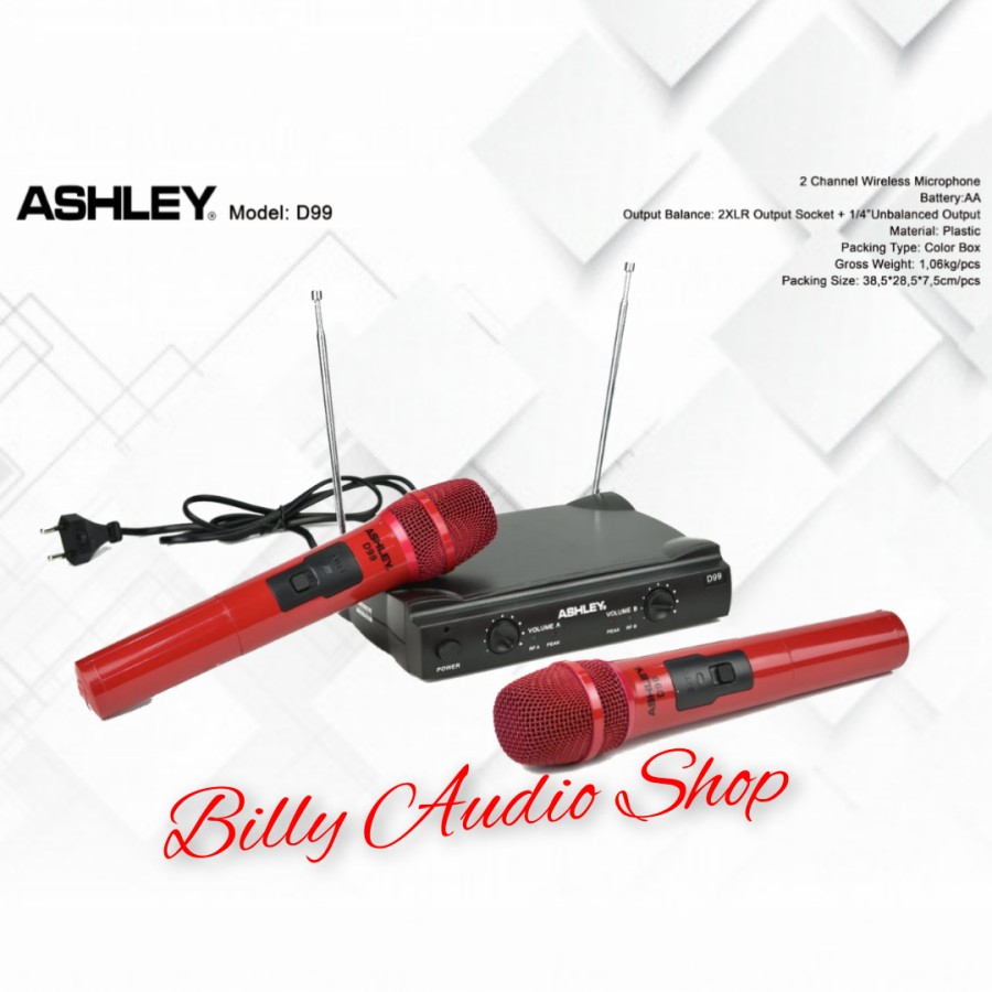 Jual Mic Wireless Ashley Voice 1 original produk 2 mic pegang | Shopee ...