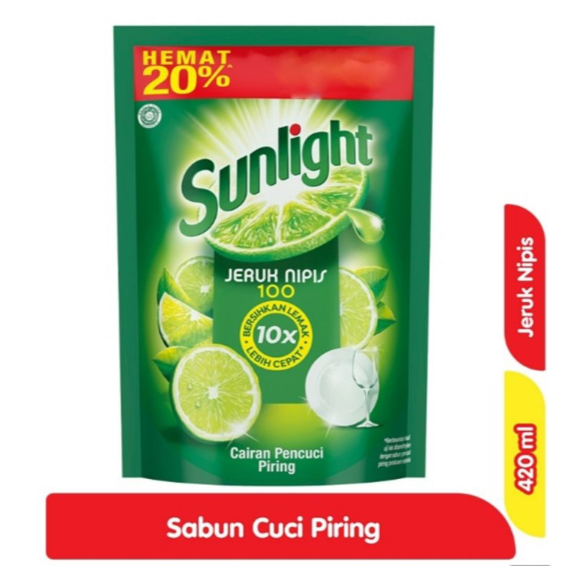 Jual Sunlight Sabun Cuci Piring Jeruk Nipis 420ml | Shopee Indonesia