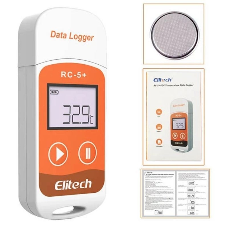 Jual 2023 Version Elitech RC 5+ Thermometer Data Logger PDF Industrial Cold Storage | Shopee ...