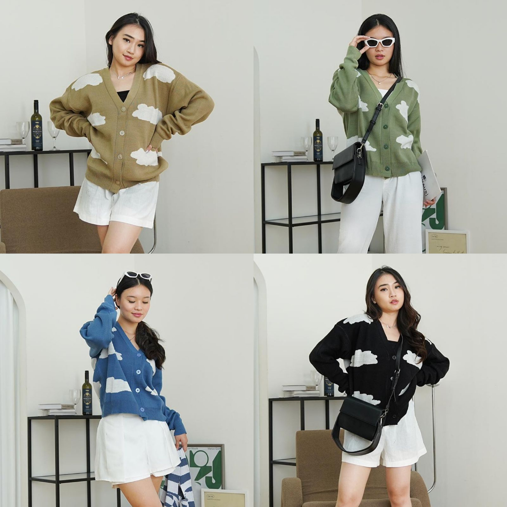 Jual Cardigan Rajut Cloudy - Cardigan Wanita / Outer Cewek Lucu ...