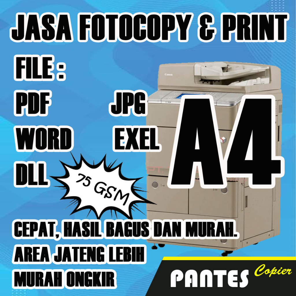 Jual JASA FOTOKOPI PRINT LASER FOTO COPY HITAM PUTIH UKURAN A4 75 GSM FOTOCOPY MAKALAH PHOTO ...