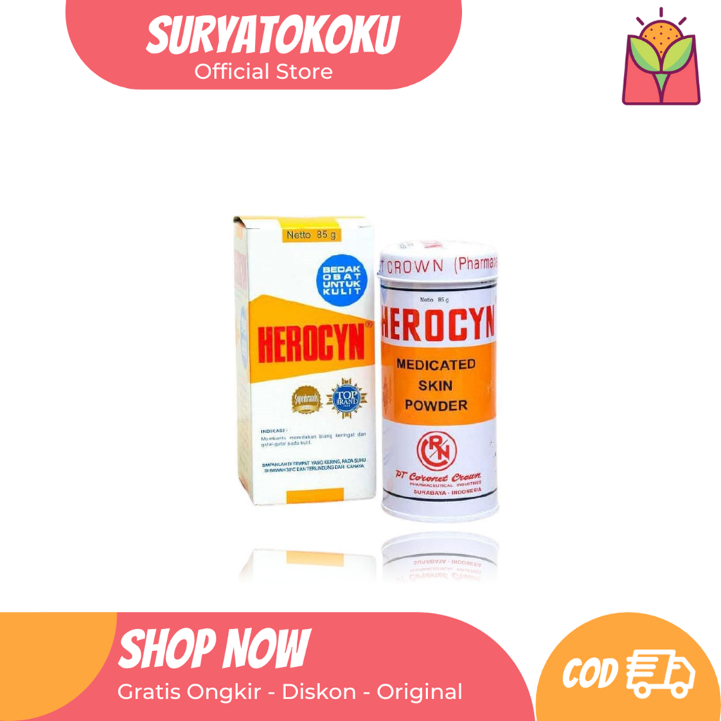 Jual Herocyn bedak untuk kulit 50g dan 85gr Original | Shopee Indonesia