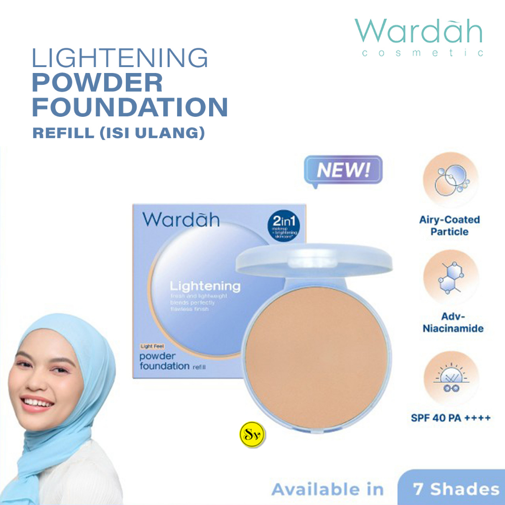Jual Wardah Refill Lightening Powder Foundation Light Feel Bedak Wardah ...