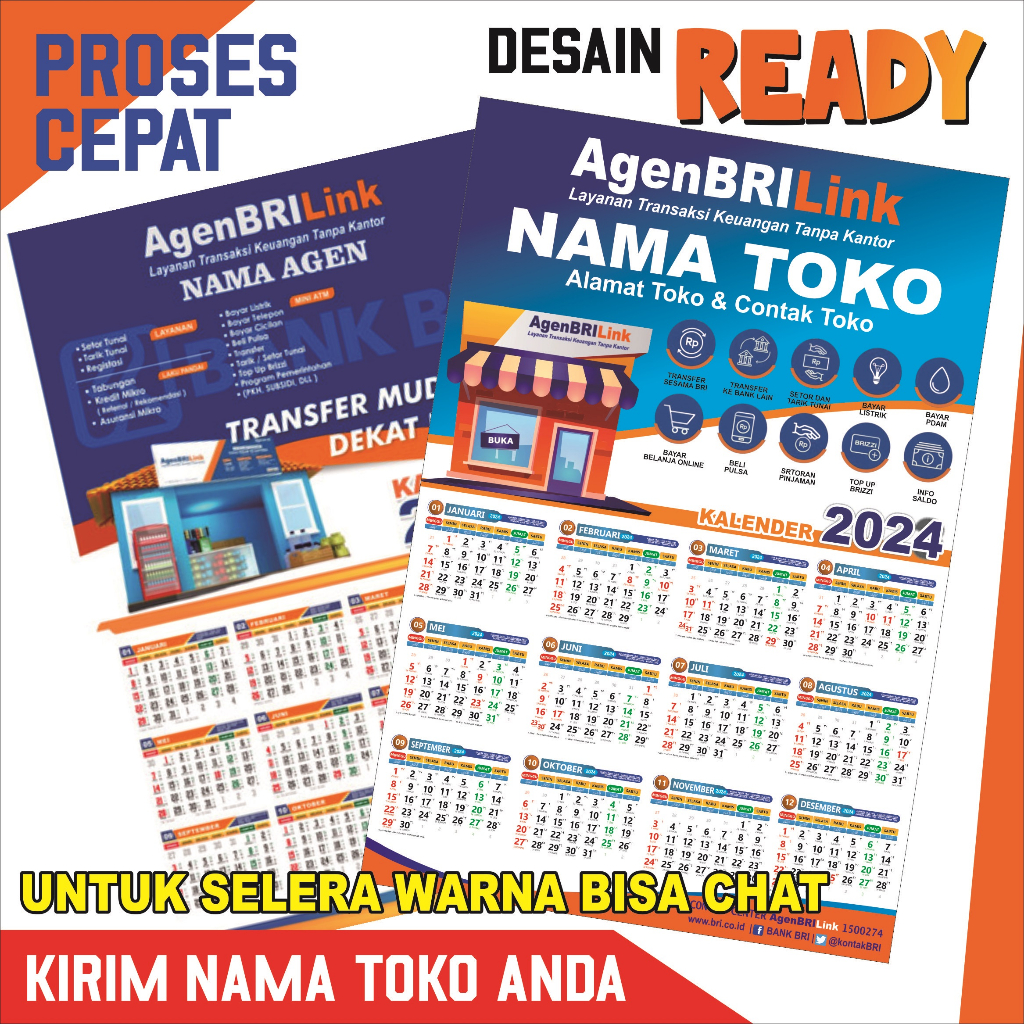 Jual KALENDER BRI LINK / BCA / BNI / TOKO PRMOSI DLL. IVORY 230gr TEBAL ...