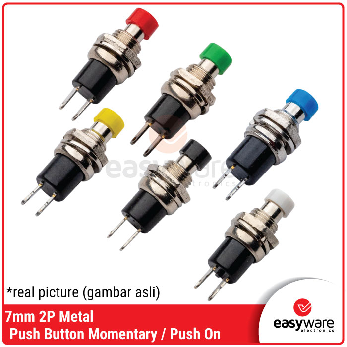 Jual 7mm 2P Metal Push Button Momentary Color Push On DS110 Togle ...