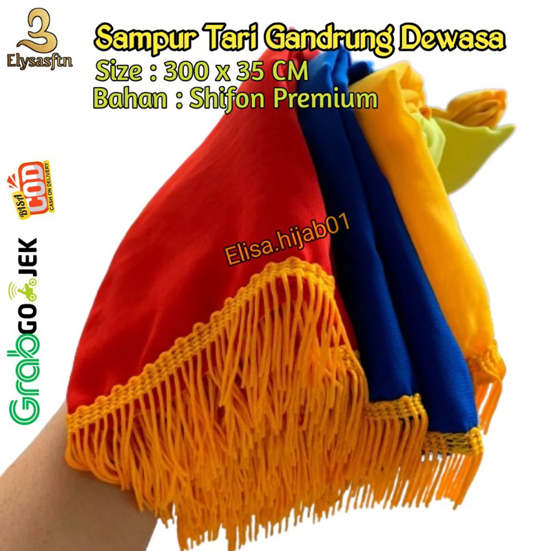 Jual Selendang Tari Gandrung Dewasa 3 M x 35cm, Sampur Tari Gandrung ...