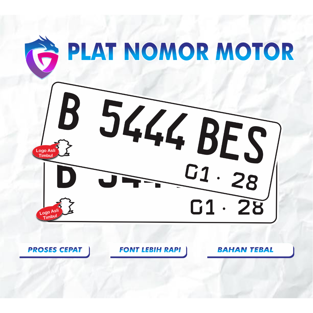 Jual PLAT NOMOR MOTOR BAUT TANAM PUTIH / HITAM ASLI ADA LOGO PLAT BAUT ...
