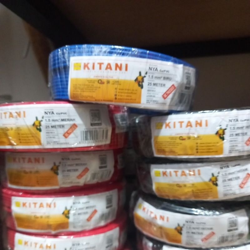 Jual Kabel KITANI instalasi listrik 1.5mm 50 METER & 25 METER | Shopee ...