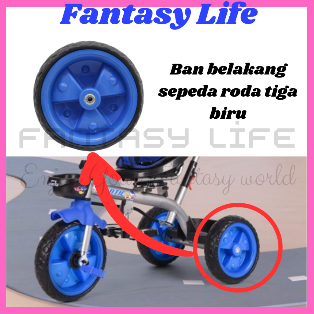 Jual Ban belakang warna biru besar sepeda roda tiga genio aviator ...