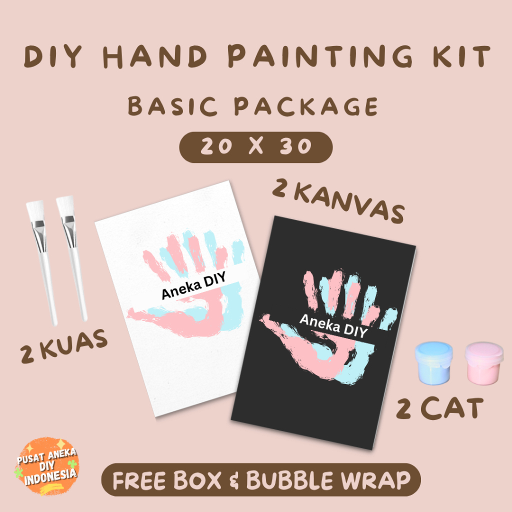 Jual DIY Hand Painting Kit 1 Set Canvas Board Couple | Kanvas Lukis Cap ...