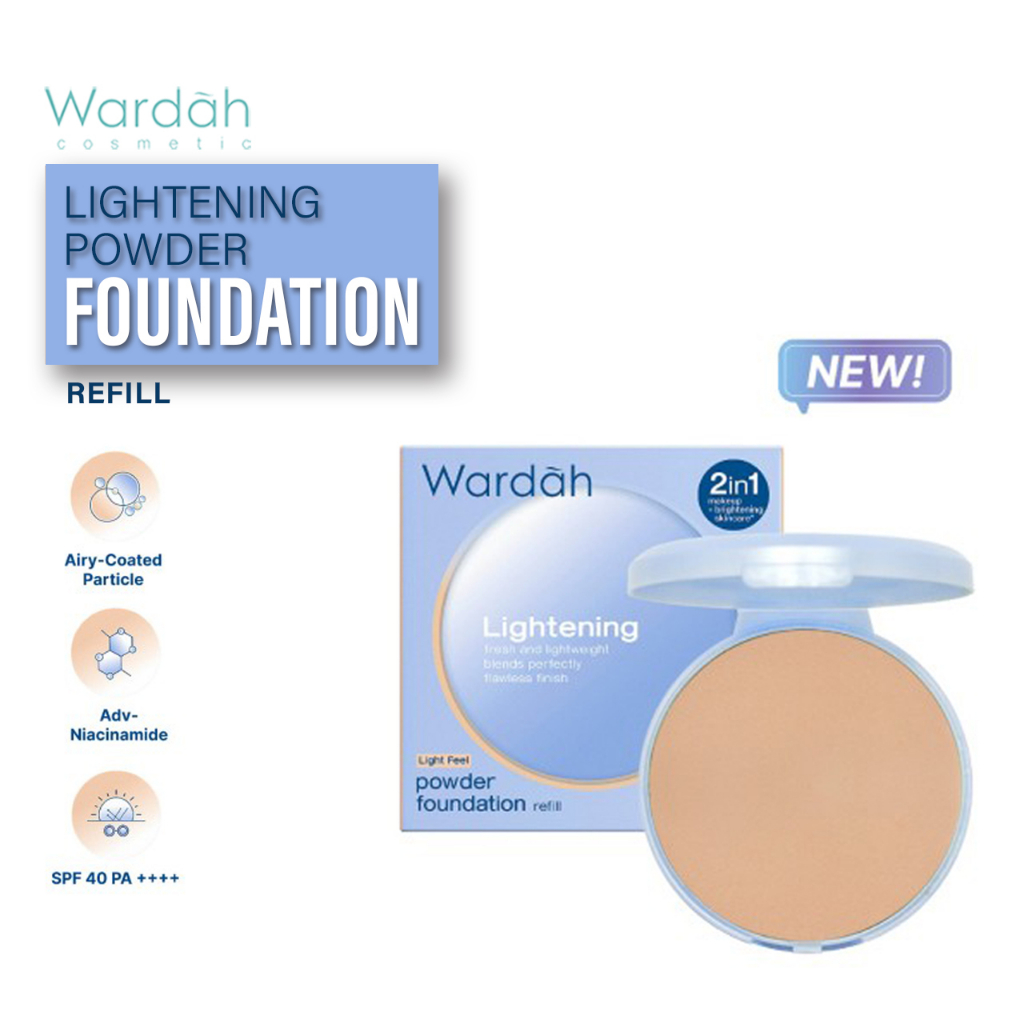 Jual Wardah Refill Lightening Powder Foundation Light Feel - Bedak Plus ...