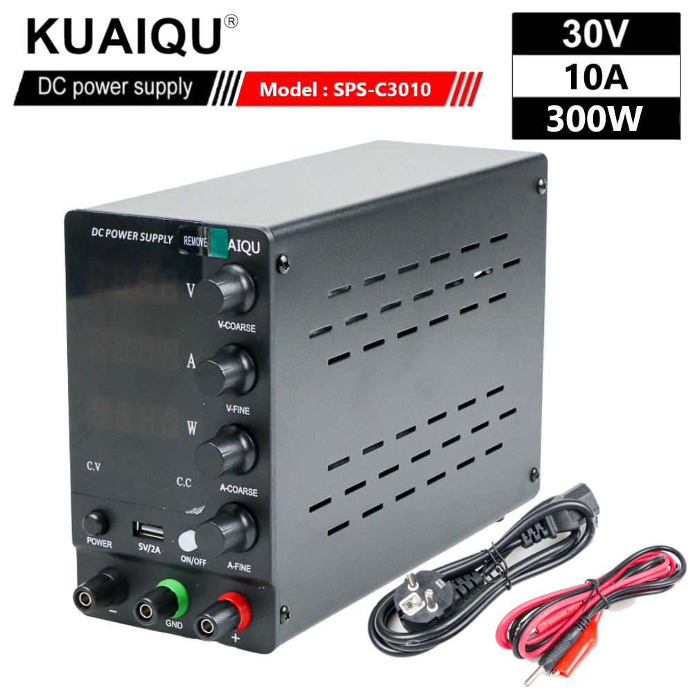 Jual KUAIQU Adjustable DC Power Supply 30V 10A - SPS-C3010 - Black ...