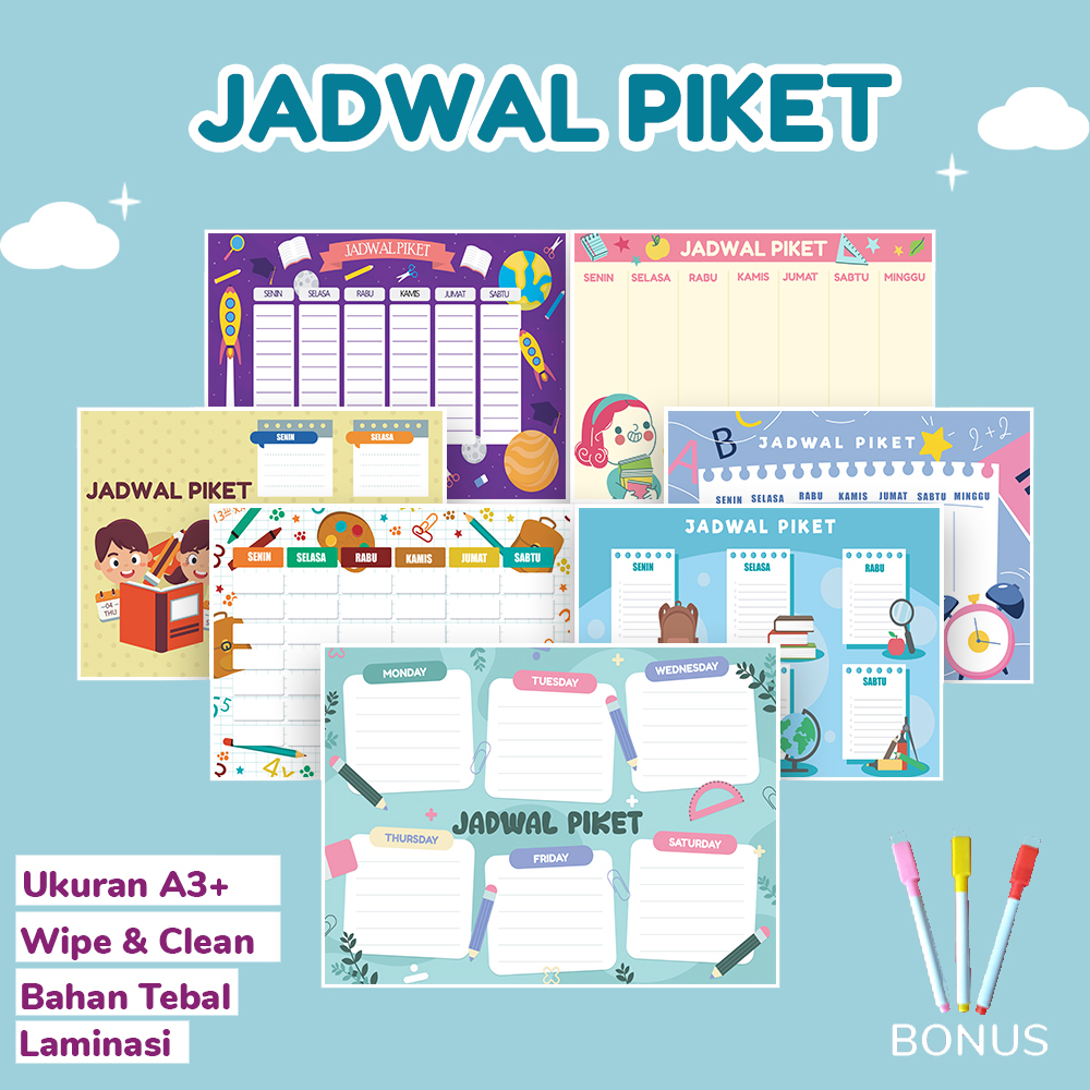 Jual KaKaKuProject Poster Jadwal Piket Sekolah PAUD TK SD A3+ 32X48CM | Shopee Indonesia