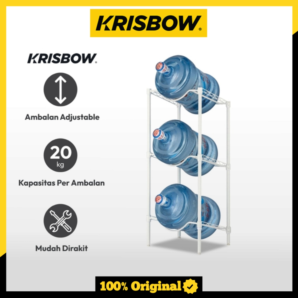 Jual Krisbow rak galon 3 tingkat - putih | Shopee Indonesia