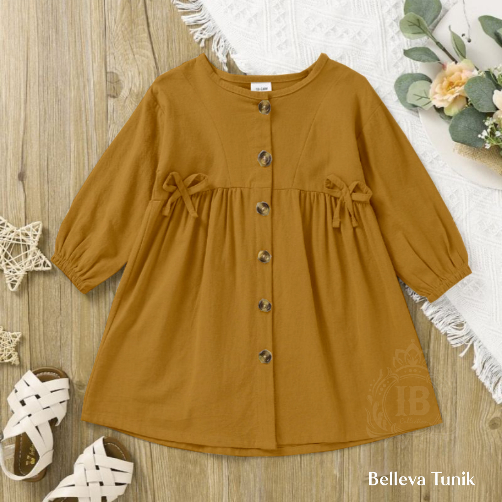 Jual Belleva Tunik Dress Midi Anak Perempuan 1-5 Tahun Rayon Polos Full ...