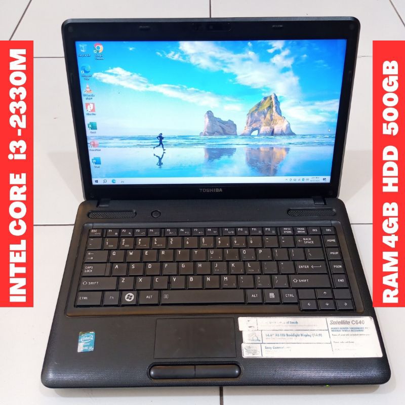 Jual LAPTOP Toshiba Satelite C640 14 inch core i3 gen 2 RAM 4GB HDD Notebook Murah Second Seken ...